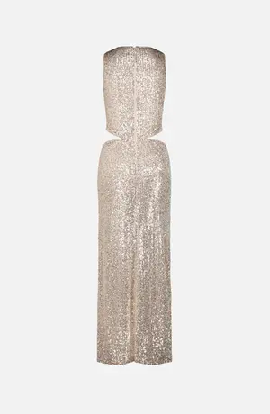 SAEMDI Sequin Maxi Dress With Cut-out
