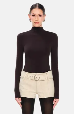 OW Lexi Turtleneck Bodysuit - Espresso