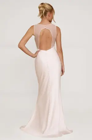 SIX STORIES Clarise Organza Open Back Maxi Dress