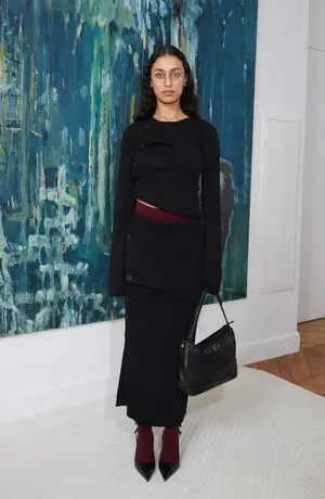 SAEMDI Deconstructed Rib Midi Skirt