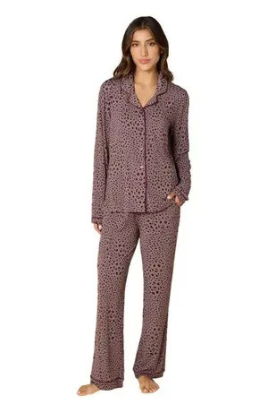 SOFTIES Aria Slim Notch Collar Pj Set - Wild Driftwood