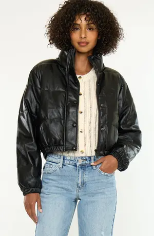 Women's Leather Puffer