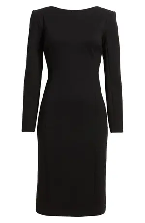 Spanx Long Sleeve Low Back Sheath Dress - Classic Black