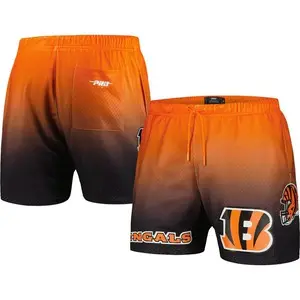 PRO STANDARD Orange Cincinnati Bengals Ombre Mesh Shorts - Black