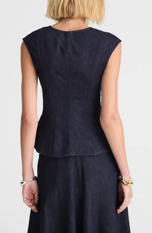 Madewell Seamed Scoop-neck Denim Top