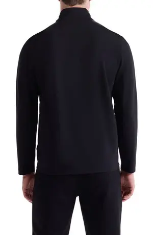 Bugatchi Solid Quarter Zip Pullover - Black