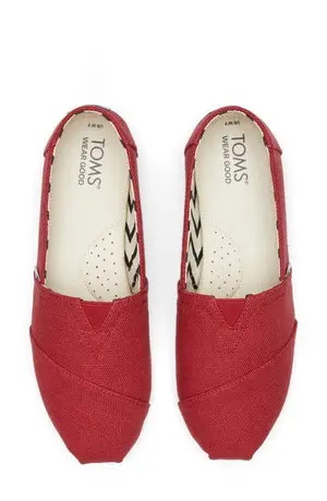Toms Classic Alpargata Slip-on - Red Heritage Canvas