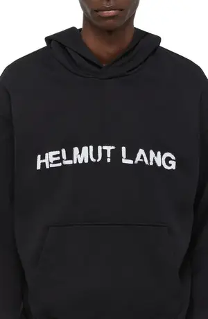 Helmut Lang Stencil Logo Graphic Hoodie - Black