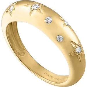 EDEN PRESLEY Small Celeste Slim Dome Ring - Yellow Gold/diamond