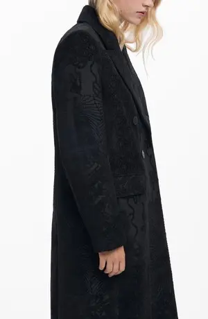 Desigual Embroidered Double Breasted Coat