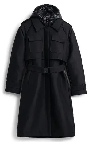 Desigual Padded Longline Trench Coat With Removable Hood