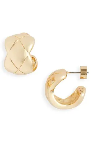 Nordstrom Scalloped Wide Hoop Earrings - Gold