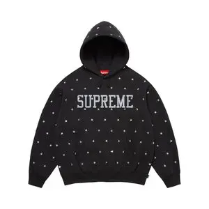 Supreme Stars Studded Hooded Sweatshirt - Black