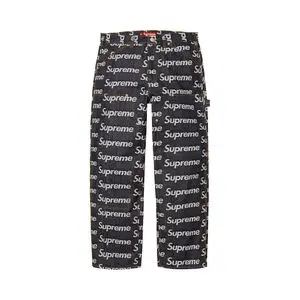 Supreme Jacquard Logos Double Knee Denim Painter Jean - Blue
