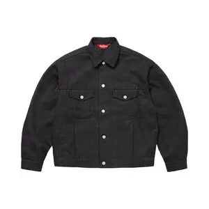 Supreme Jacquard Logos Denim Trucker Jacket - Black