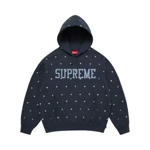 Supreme Stars Studded Hooded Sweatshirt 'navy - Blue