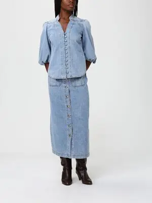 Zimmermann Button Detailed Denim Skirt