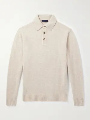 Thom Sweeney Brushed Cashmere-blend Polo Shirt
