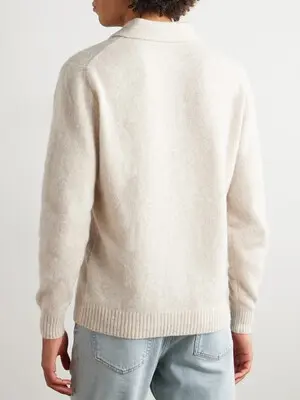 Thom Sweeney Brushed Cashmere-blend Polo Shirt