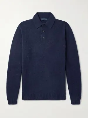 Thom Sweeney Brushed Cashmere-blend Polo Shirt