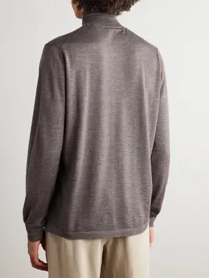 Thom Sweeney Cashmere And Silk-blend Rollneck Sweater - Brown