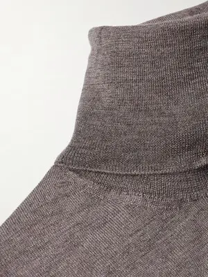 Thom Sweeney Cashmere And Silk-blend Rollneck Sweater - Brown