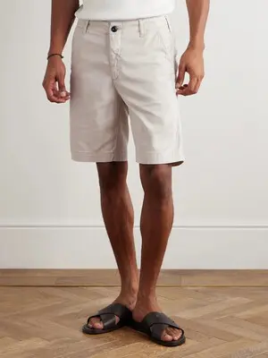 Vilebrequin Ponche Straight-leg Lyocell-blend Gabardine Shorts - Neutrals