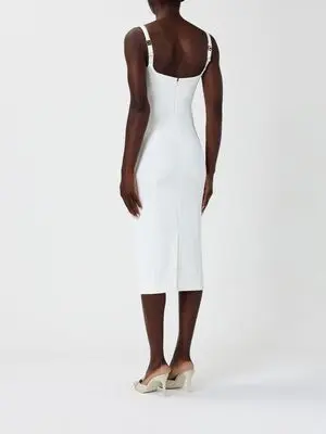 Elisabetta Franchi Embellished Bustier Midi Dress - Ivory