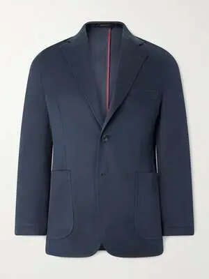 Rubinacci Silk-twill Blazer - Navy