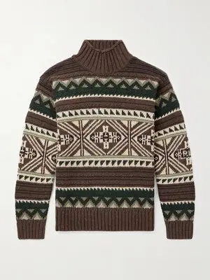 Polo Ralph Lauren Cotton-blend Jacquard Mock-neck Sweater
