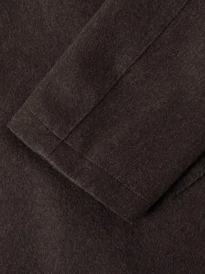 Rubinacci Suede-trimmed Brushed Cashmere Coat