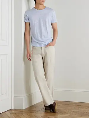 Orlebar Brown Ob-t Slim-fit Linen-jersey T-shirt - Blue