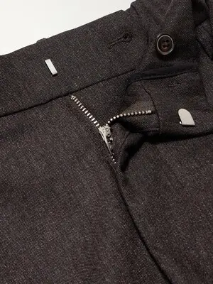 Nn07 Kay Straight-leg Pleated Woven Trousers - Brown
