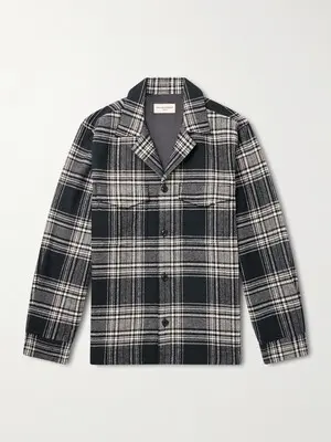 Officine Générale Judas Camp-collar Checked Cotton-flannel Overshirt