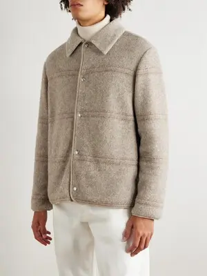 Loro Piana Alta Badia Striped Yak Wool Overshirt