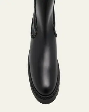 Rene Caovilla 50mm Strass Leather Combat Boots