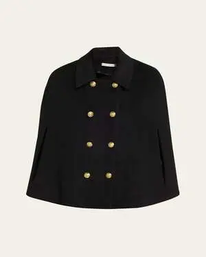 Alice + Olivia Double-Breasted Cape - Black