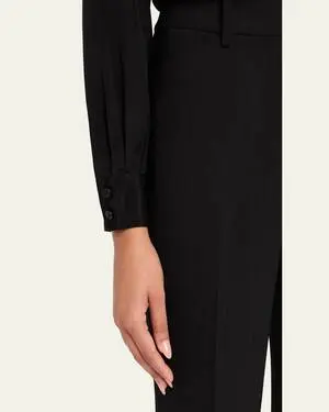 Lafayette 148 New York Reade Straight Leg Wool-blend Pants