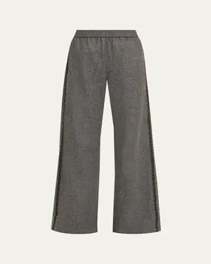 SEBLINE Marocaine Side-stripe Pajama Pants - Gray