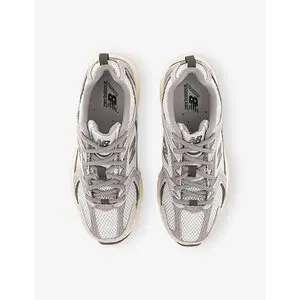 NEW BALANCE Leather And Mesh Trainers - Grey Matter Truffle Salt