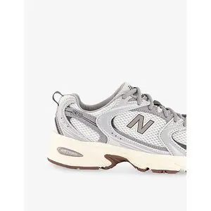 NEW BALANCE Leather And Mesh Trainers - Grey Matter Truffle Salt