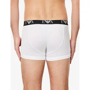 Emporio Armani Branded-waistband Pack Of Three Cotton-jersey Boxer Briefs - White/white/white