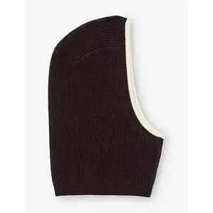 Sandro Ribbed Wool Balaclava - Brown