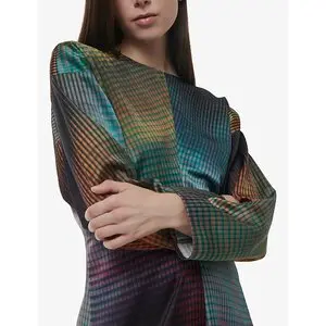 LEEM Printed Batwing-sleeve Woven Maxi Dress