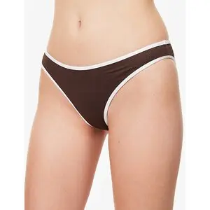 Seafolly Hipster Textured Bikini Bottom - Dark Chocolate