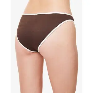 Seafolly Hipster Textured Bikini Bottom - Dark Chocolate
