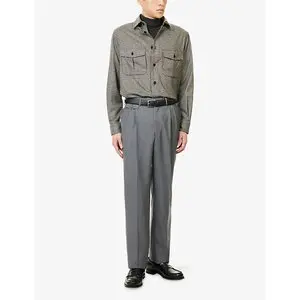 Dunhill Super 170s Glen-check Wool And Cashmere-blend Overshirt