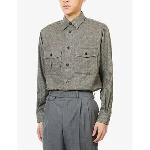 Dunhill Super 170s Glen-check Wool And Cashmere-blend Overshirt