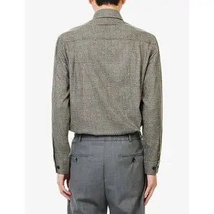 Dunhill Super 170s Glen-check Wool And Cashmere-blend Overshirt