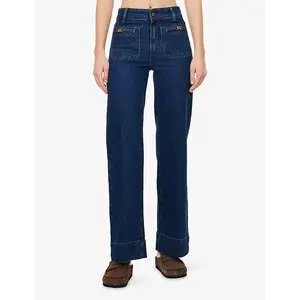 Paige Sasha 34" Wide-leg High-rise Stretch-denim Jeans - Enfield
